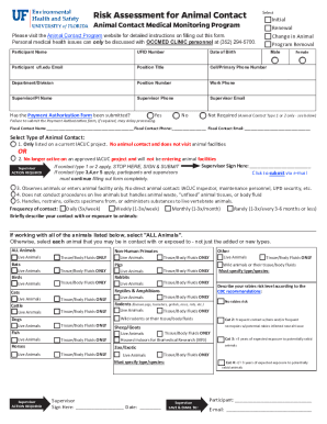 Fillable Online RENEWAL-RISK ASSESSMENT FOR RESEARCH ANIMAL ... Fax ...