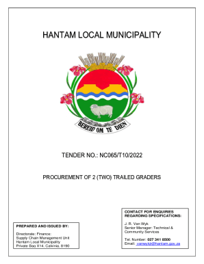 Fillable Online Hantam Local Municipality Tender Bulletin Fax Email ...
