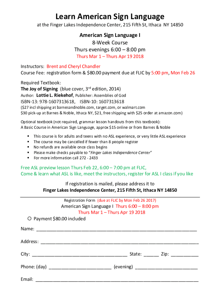 Fillable Online Sign Language Center - NYC Fax Email Print - pdfFiller