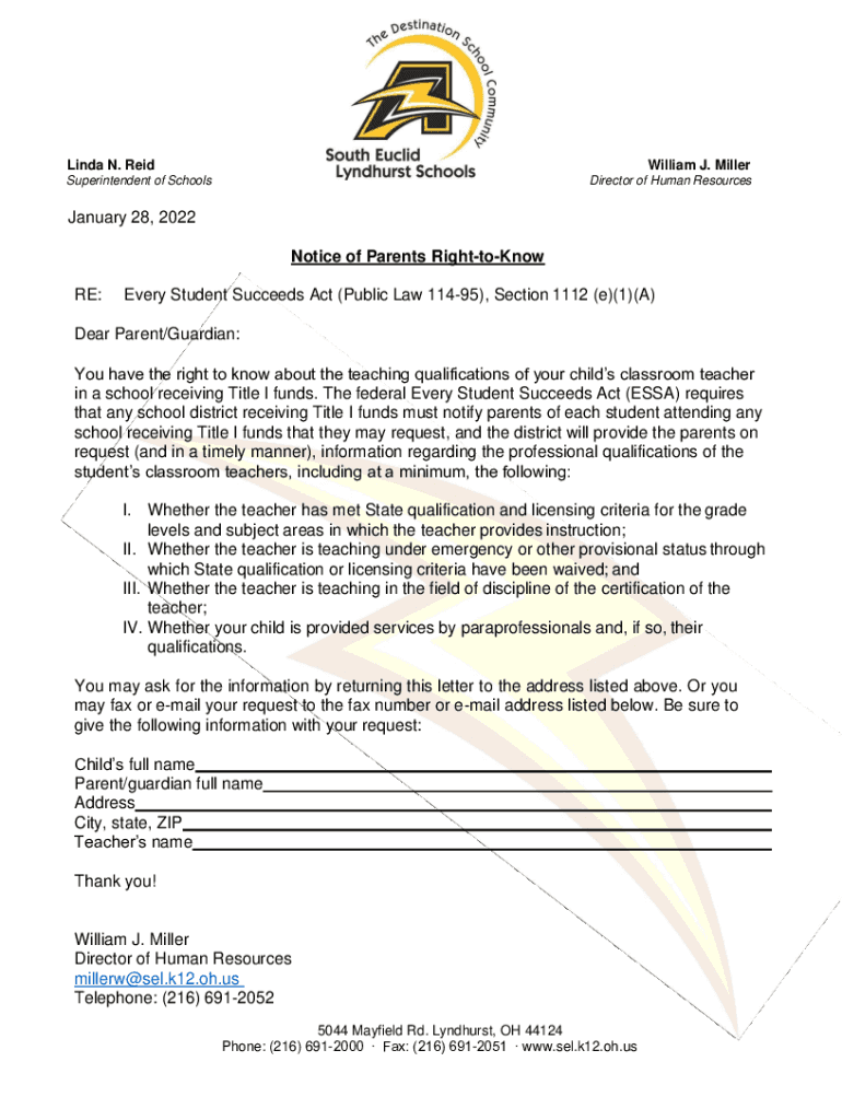 Fillable Online Letter in Response to a Parents Notification of Home ...