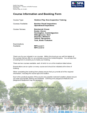 Fillable Online Routine Playground Inspection Course One-Day - RoSPA ...