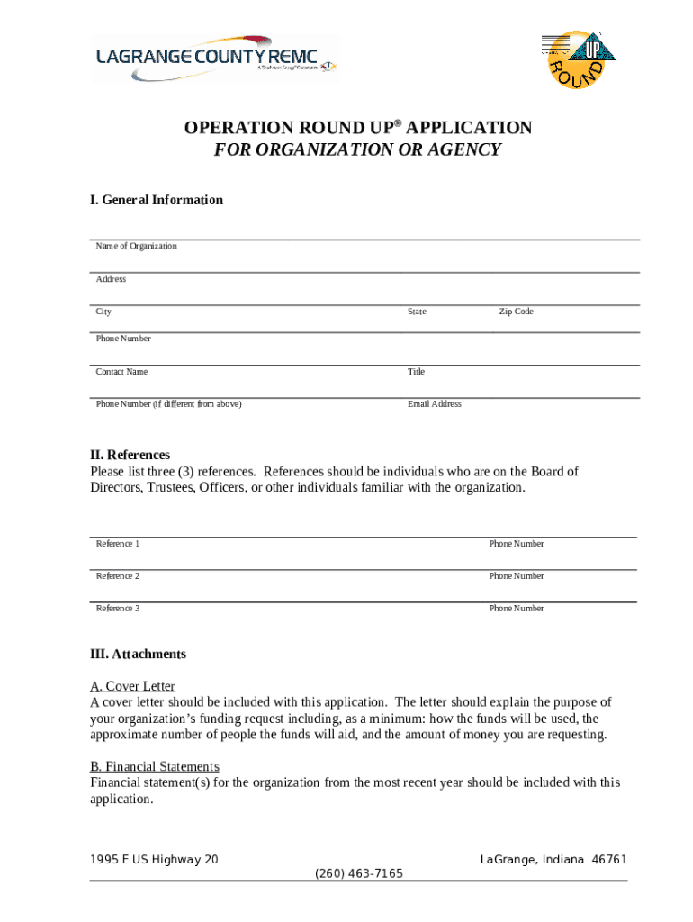 Operation Round Up Application & Info - Washington EMC Doc Template ...