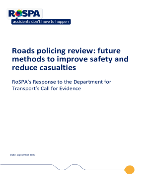 Fillable Online TRL's response to roads policing review call for ...