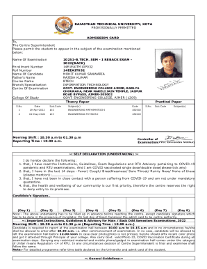 Fillable Online ecajmer ac rajasthan technical university, kota ...