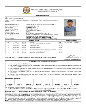 Fillable Online Rajasthan Technical University Fax Email Print - pdfFiller