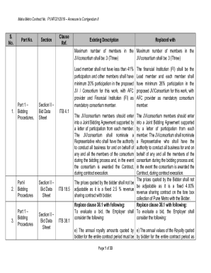 Fillable Online Page 1 of 4 SNo. Part No. Section Clause ref. Existing ...