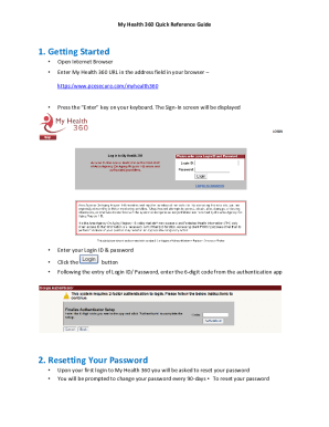 Fillable Online My Health 360 Quick Reference Guide Fax Email Print ...