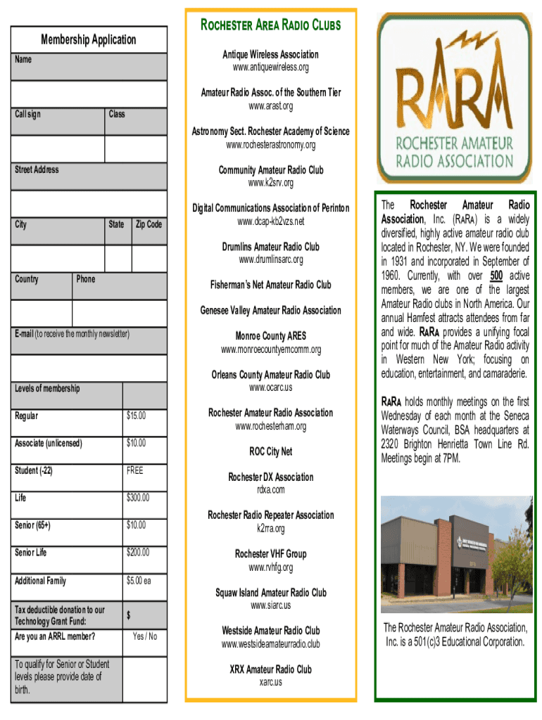 Fillable Online RaRa Public Service - Rochester Amateur Radio ...