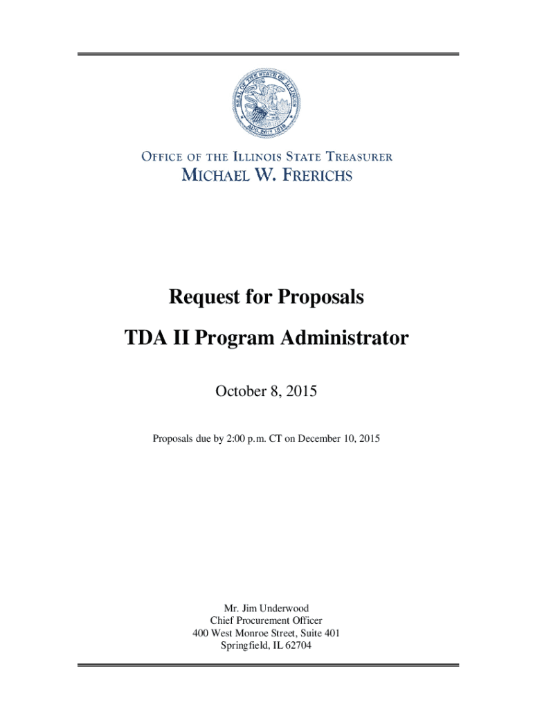 Fillable Online Request for Proposals - TDA II Program Administrator ...