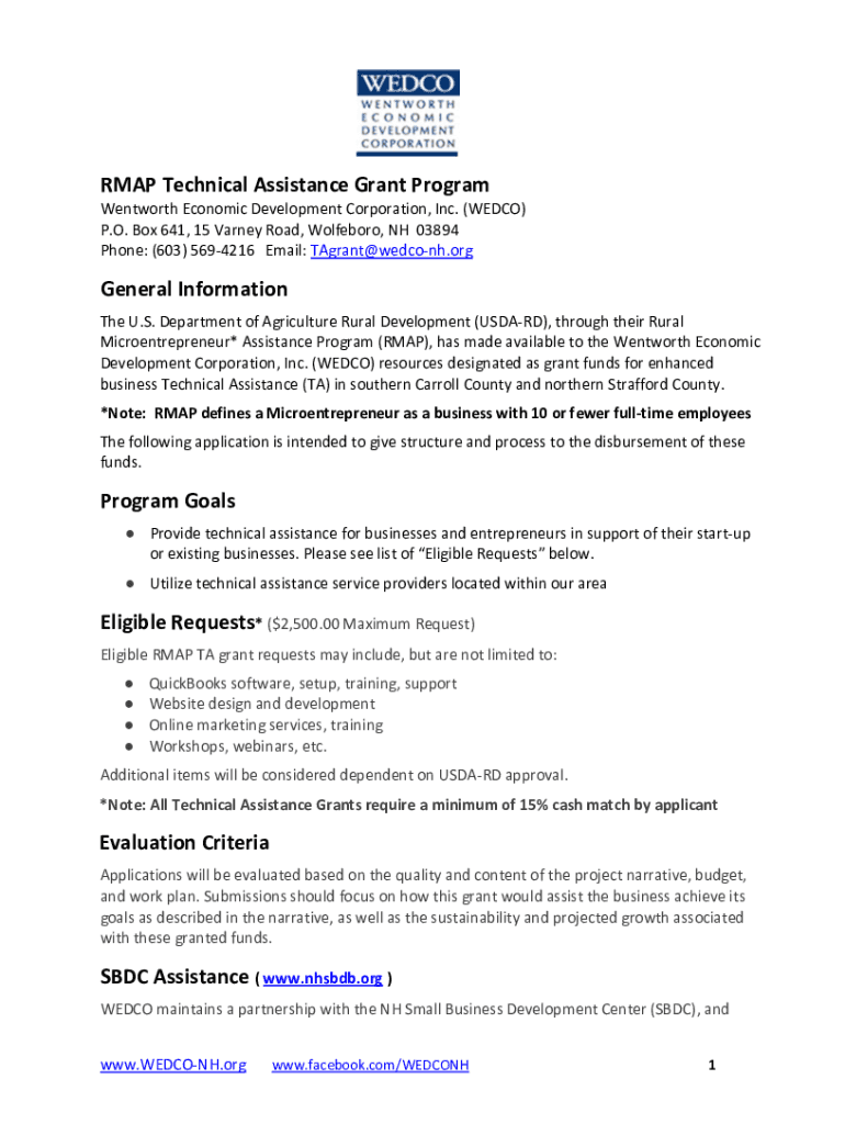 Fillable Online RMAP Technical Assistance Grant Program General Information ... Fax Email Print ...