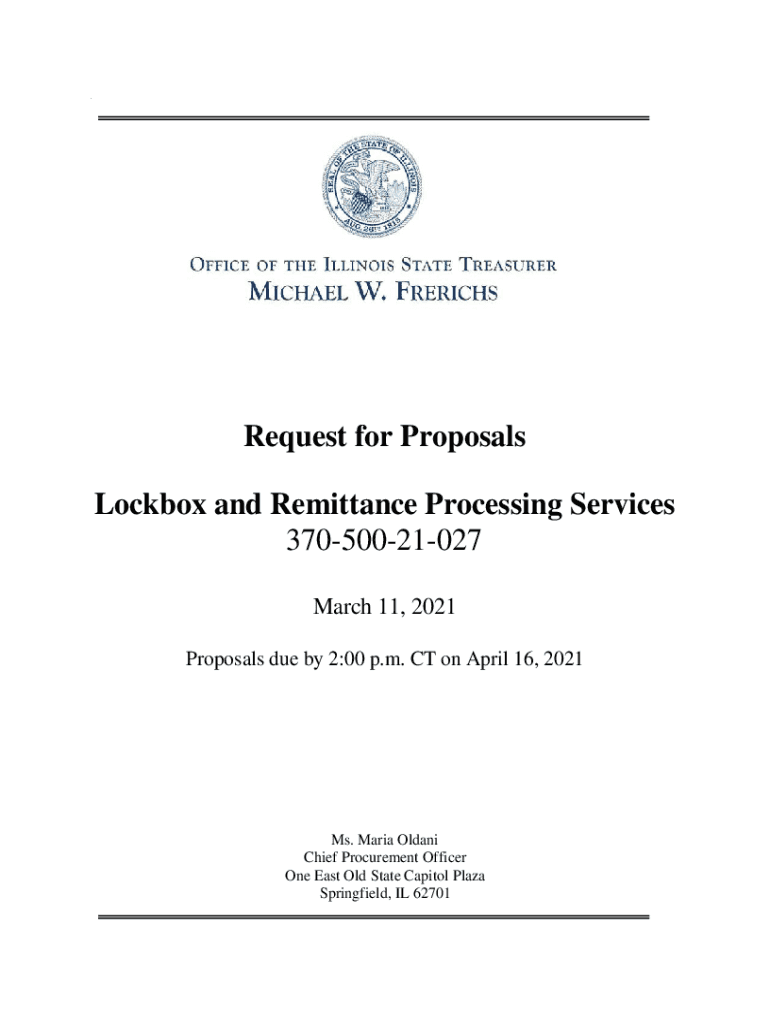 Fillable Online rfp lockbox and remittance processing services 370-500-21 ... Fax Email Print ...