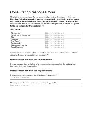 Fillable Online Consultation response form - Bradford Council Fax Email ...