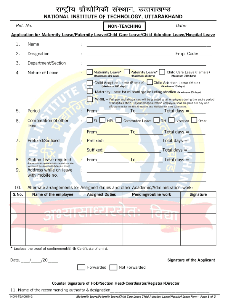 Fillable Online nituk ac FormsNational Institute of Technology ...
