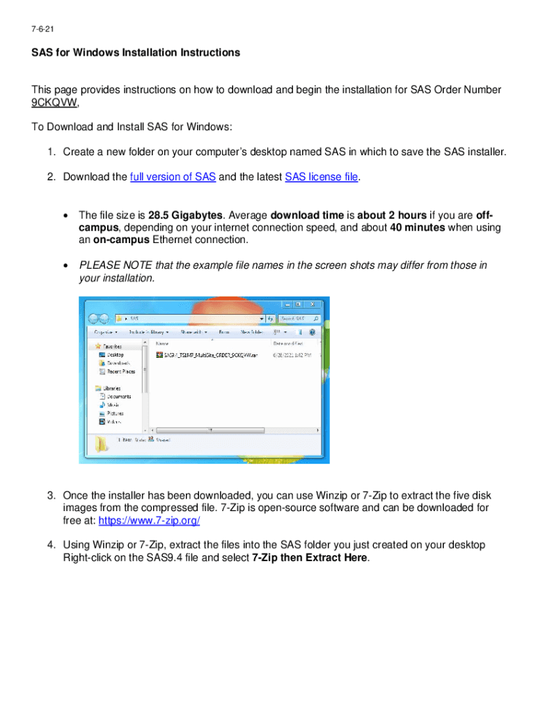 Fillable Online Download Your SAS Software Order and Create a Depot Fax ...