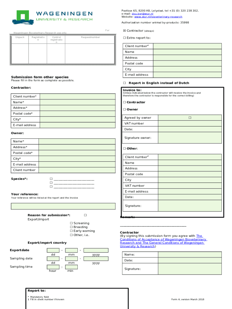 Wageningen Bioveterinary Research - WUR Doc Template | pdfFiller