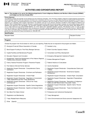 Fillable Online Indigenous and Northern Affairs Canada Fax Email Print ...