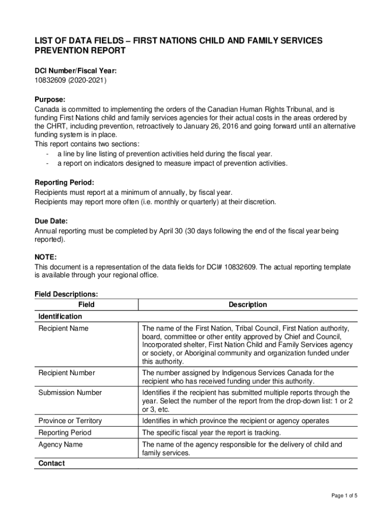 Fillable Online first nations child and family services prevention ...