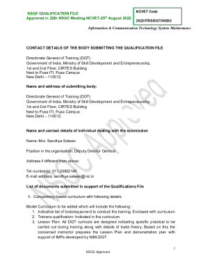Fillable Online NSQF QUALIFICATION FILE Fax Email Print - pdfFiller
