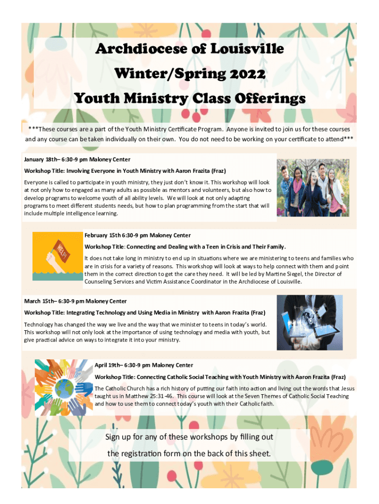 Fillable Online Five Month Plan For Youth Ministry Start-Up - OCY ...