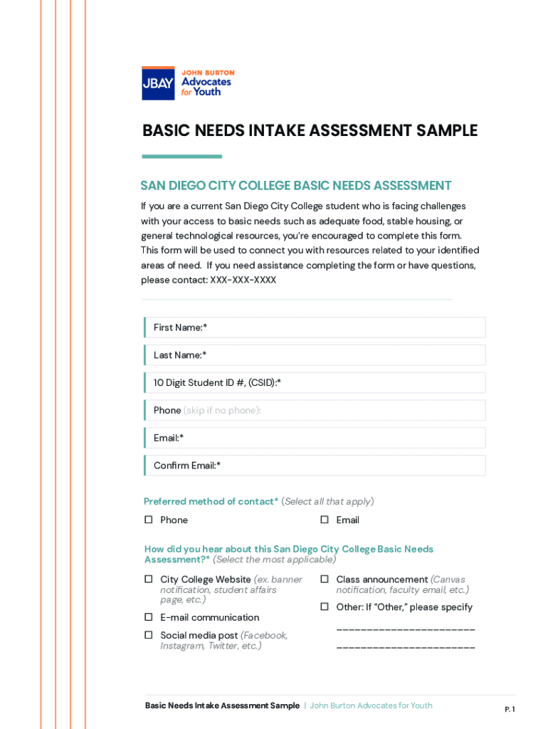 Fillable Online The Opportunity to Strengthen Basic Needs Supports for ...