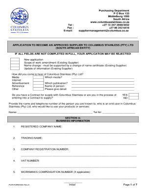 Fillable Online PUR-FORM-004 Local Application form Rev 5.doc Fax Email ...