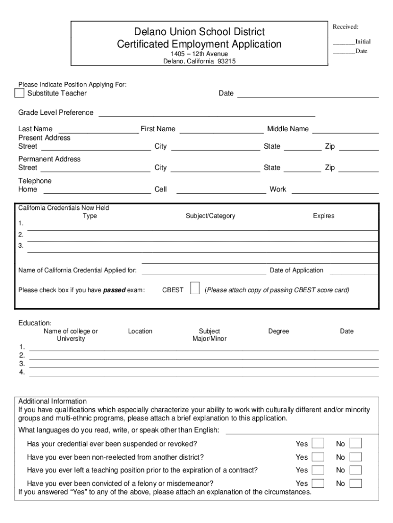 Fillable Online Delano Joint Union High School District / Homepage Fax ...
