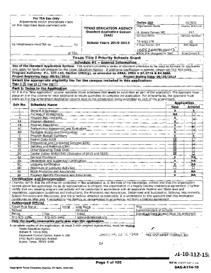 Fillable Online Texas Education Agency Notice of Grant Award Offer ...