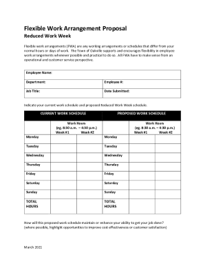 Fillable Online Flexible Work Arrangement GuidelinesKent State ...