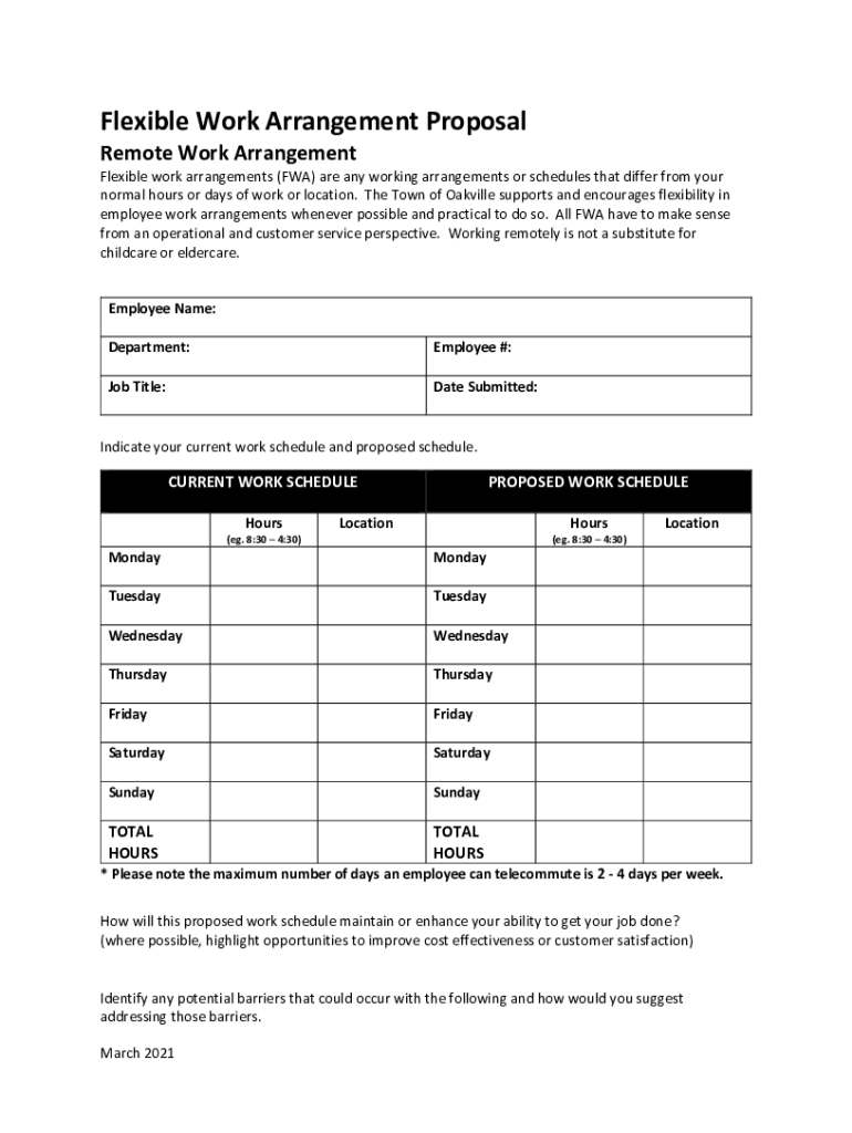 Fillable Online Flexible working arrangements - Fair Work Ombudsman Fax ...