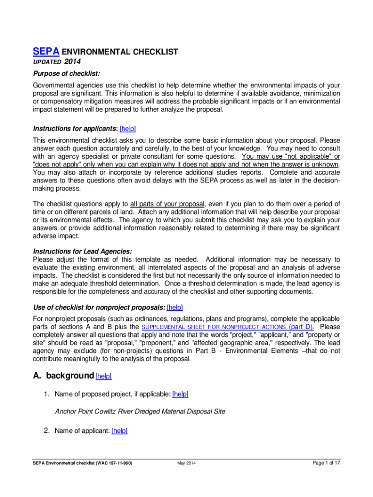 Fillable Online SEPA ENVIRONMENTAL CHECKLISTMason County PUD #1 Fax ...