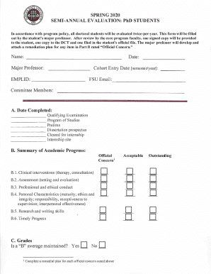 Fillable Online education fsu Forms for current research students ...