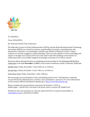 Fillable Online Exhibit Letter - NFET2019.docx Fax Email Print - pdfFiller