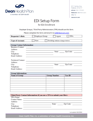 Fillable Online EDI Setup Form - Chorus Community Health Plans Fax Email Print - pdfFiller