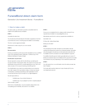 Fillable Online FuneralBond direct claim form Fax Email Print - pdfFiller