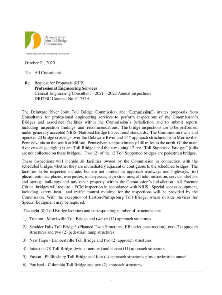 Fillable Online Request for Proposal Professional Engineering ...