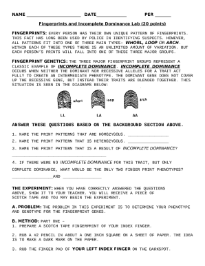 Fingerprints And Incomplete Dominance Lab Name Period.pdf Doc Template ...