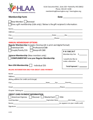 Fillable Online Membership Form Date Fax Email Print - pdfFiller