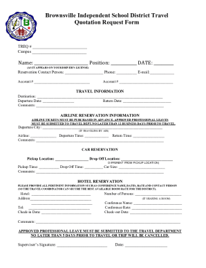 Fillable Online Brownsville Independent School District Travel ...