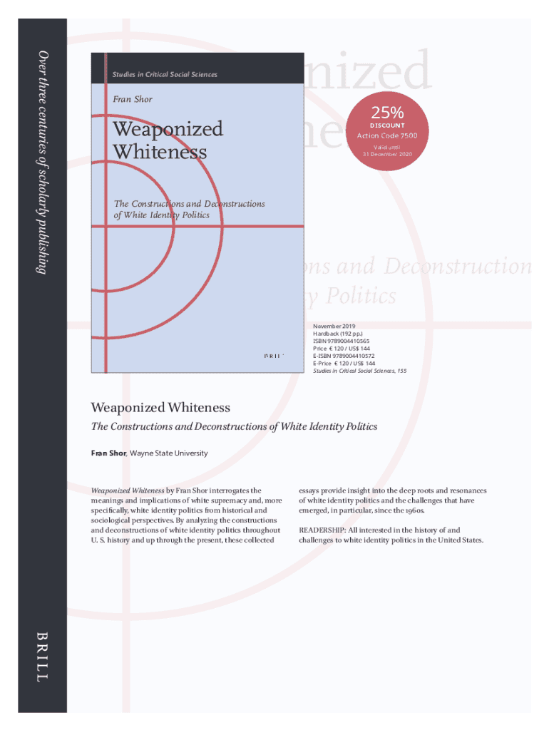 Fillable Online Whiteness Studies: Anything Here for Historians of the ...