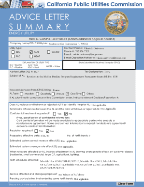 Fillable Online 1 - AL 1127 Revision to Medical Baseline Form Fax Email ...
