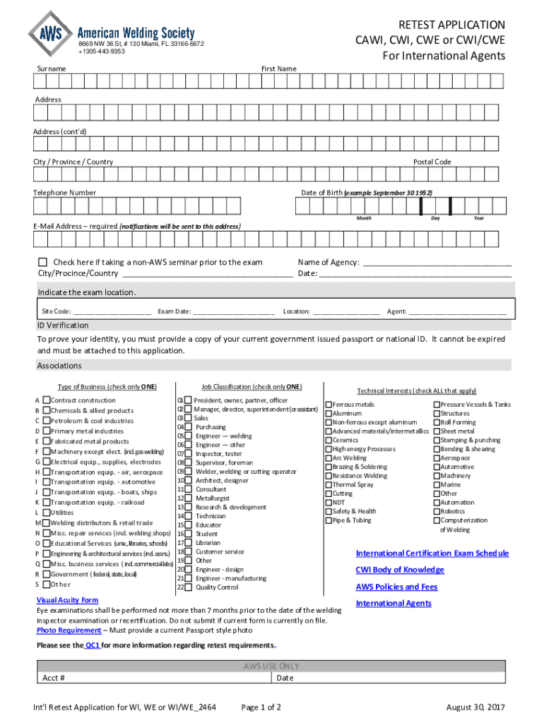 Fillable Online Maintenance of Welder Certification Form Fax Email ...