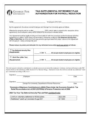 Fillable Online Supplemental Retirement Authorization for Salary ...