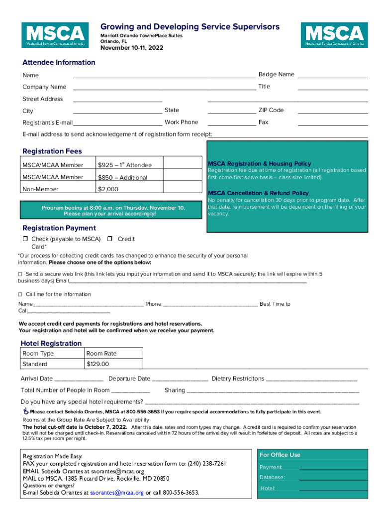 Fillable Online MSCA Growing and Developing Service Supervisors Fax Email Print - pdfFiller