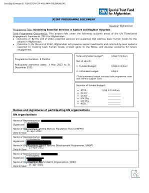Fillable Online mptf undp 1 JOINT PROGRAMME DOCUMENT Names and ...