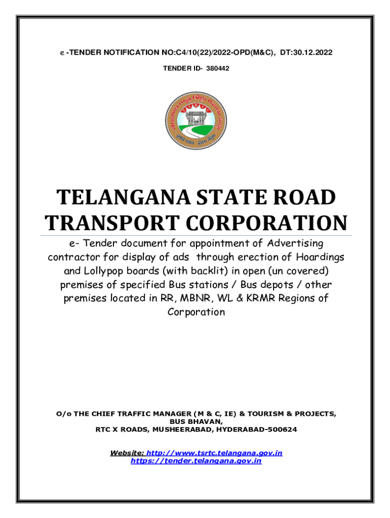 Fillable Online Tender Document for Appointment of Advertising ...