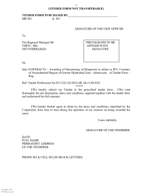 Fillable Online STANDARD TENDER DOCUMENT PACKET - Northern Railway Fax ...