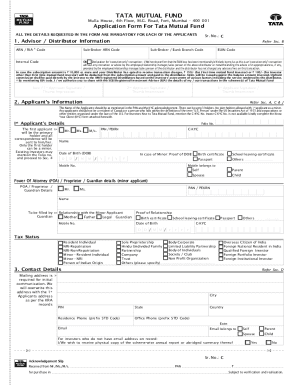 Fillable Online SCHEME APPLICATION FORM - Tata Mutual Fund Fax Email Print - pdfFiller