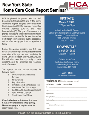 Fillable Online Home Care Cost Report - New York State Department of ...