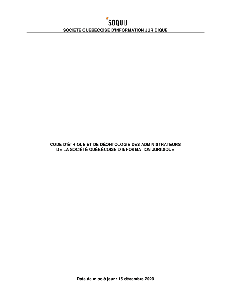Remplissable En Ligne Code d'thique et de dontologie des administrateurs et des ... Fax Email ...