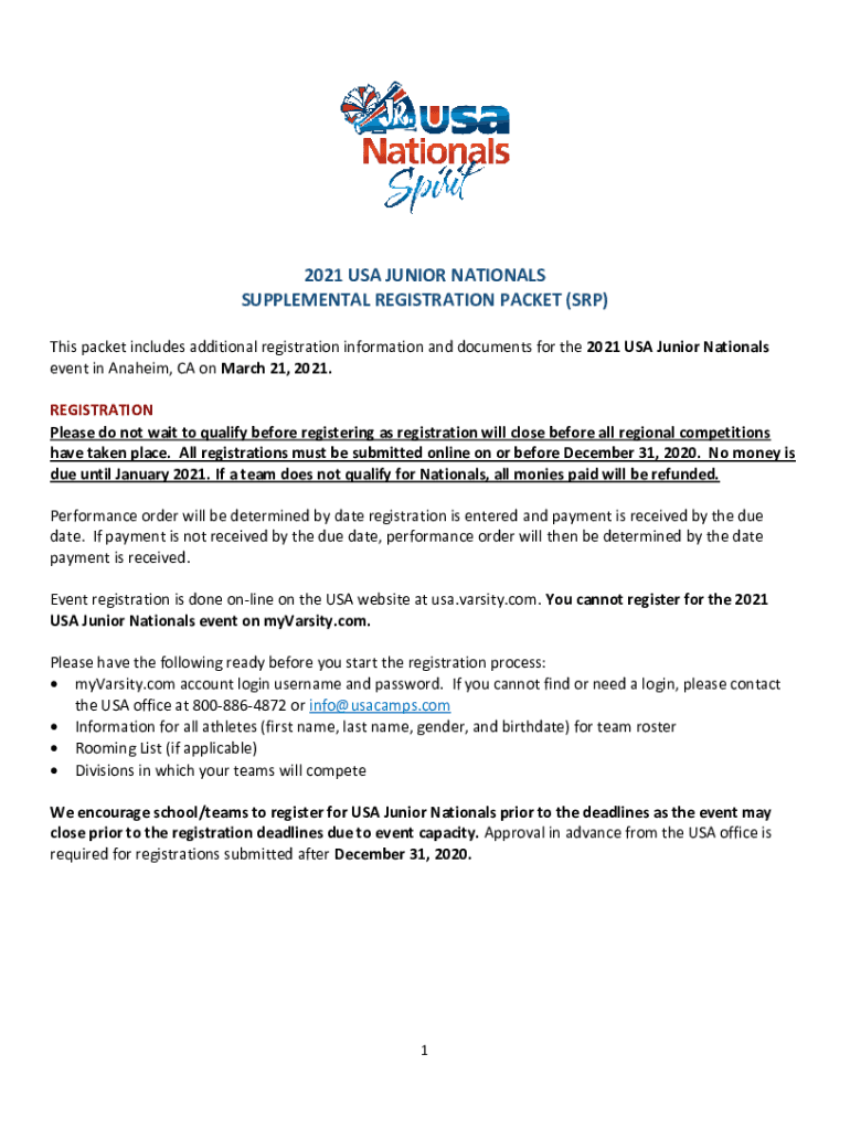 Fillable Online This packet includes additional registration ...